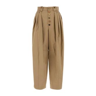 Chlo&eacute; Weite Baumwollhose - - Trousers - Damen - Beige - XS