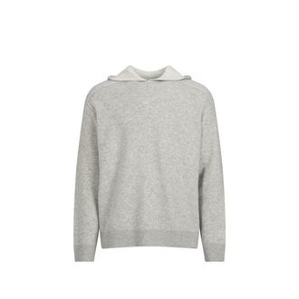 Maison Kitsun&eacute; Pull &agrave; capuche uni en laine et cachemire