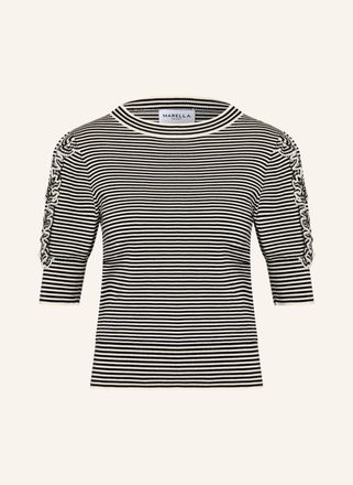 Marella Strickshirt Mlsrefolo Mit R&uuml;schen Und 3/4-Arm blau