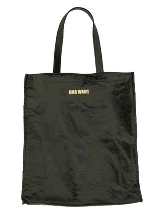 Uma Wang Womens Tote Bag Brown Linen-Blend Handbags Hand
