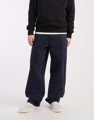 Vans Check-5 - Weite Jeanshose in kr&auml;ftigem Indigo-Mittelblau mit &uuml;berf&auml;rbter Acid-Waschung