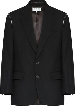 Maison Margiela Homme, Costumes, Noir, Taille: L Blazer en laine &agrave; simple boutonnage