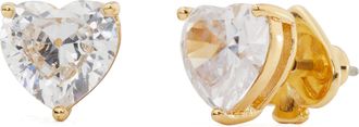 Kate Spade New York Kate Spade New York Heart Studs, Clear/Gold