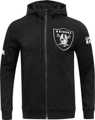 Pro Standard Mens NFL Las Vegas Raiders Classic Chenille Kapuzensweatshirt mit durchgehendem Rei&szlig;verschluss Schwarz M