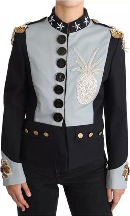 Dolce & Gabbana Femme, Vestes, Multicolore, Taille: 38 FR Veste Courte &agrave; la Taille