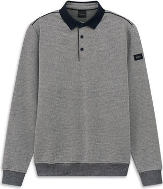 Bugatti Herren Sweatshirt Langarm 8550-15126E Polokragen Modern Fit Druckkn&ouml;pfe