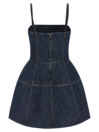 Fendi Womens Blue Cotton Short Dress