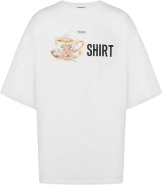 Moschino unisex, Tops, Blanc, Taille: XS T-shirt imprim&eacute; en jersey de coton