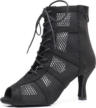 Miyoopark Chaussures de danse pour femme - Talon haut - Bottes de soir&eacute;e latine, Z3220 Noir Talon 7 5 cm, 42 EU