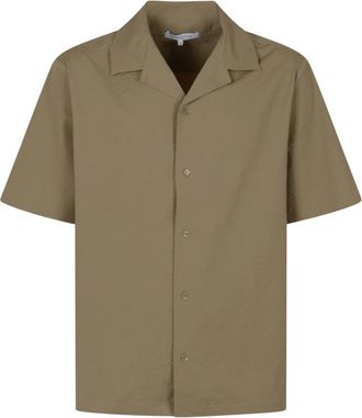 Maison Kitsun&eacute; Homme, Chemises, Brun, Taille: L Seersucker Resort Shirt