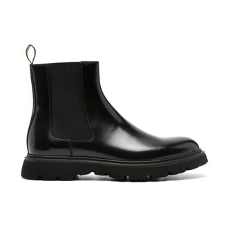 Doucal's Homme, Chaussures, Noir, Taille: 42 EU Chaussures Slip-On en Cuir Noir Style Beatles