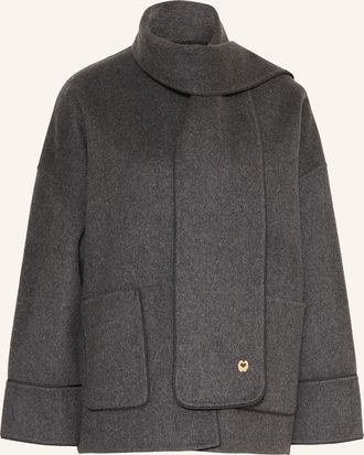 Maje Jacke Mit Abnehmbarem Schal grau