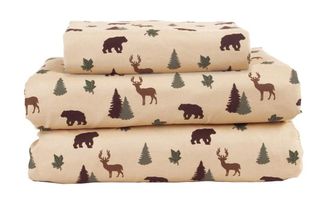 Beatrice Home Fashions How Plumb Aubrie Home Accents Cozy Cabin 3-teiliges Bettw&auml;sche-Set f&uuml;r Doppelbetten aus Mikrofaser mit tiefen Taschen, rustikales Patchwork-Plaid, Hir