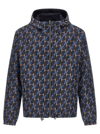 Fendi Mens Blue Polyester Shell Jacket Clothing