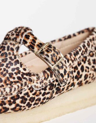 Clarks Wallabee - Chaussures &agrave; bride en T - Imprim&eacute; l&eacute;opard-Multicolore