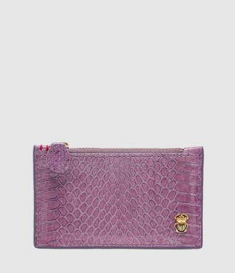 CLARIS VIROT Porte Cartes Helena Cobra Lavande