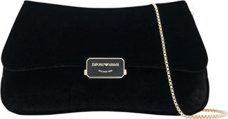 Emporio Armani Velvet Shoulder Bag - - Bags - Damen - Schwarzk - ONE SIZE