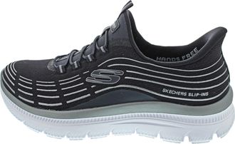 Skechers Damen Summits Plus Soft Luster Sneaker, Charcoal Mesh/Silver Trim, 39.5 EU