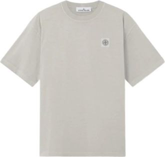 Stone Island Homme, Tops, Gris, Taille: XL T-shirt en jersey de coton peign&eacute;