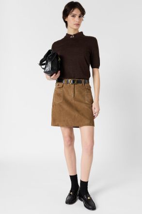 Gerard Darel Gilet en laine m&eacute;rinos fine - ESTELLE - Marron