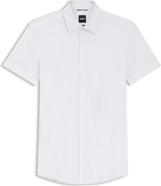 HUGO BOSS Kurzarmhemd in 4-Way-Stretch-Qualit&auml;t, Slim Fit in