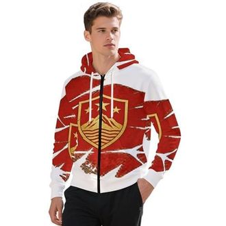 Generic Veste &Agrave; Capuche Homme Enti&egrave;rement Zipp&eacute;e Slov&eacute;nie Imprim&eacute; Drapeau Sweat-Shirt Manches Longues Style Universitaire V&ecirc;tements D&eacute;contract&eacute;s Sweat-Shirt &Agrave;