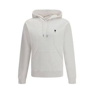 Ami Homme, Sweatshirts et sweats &agrave; capuche, Blanc, Taille: L SweaT-shirt en coton avec ourlet et poignets c&ocirc;tel&eacute;s