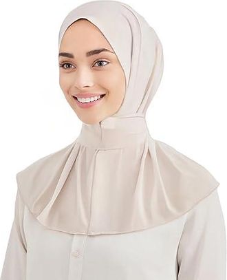 World of Shawls Hijab instantan&eacute; pr&ecirc;t &agrave; lemploi pour femmes, filles, femmes avec boutons &agrave; nouer dans le dos, &eacute;charpe en jersey de qualit&eacute; sup&eacute;rieure, champagne, tail