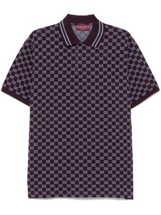 Gucci Piqu&eacute;-Poloshirt mit GG-Jacquard - Violett