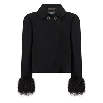 Alberta Ferretti Jacke mit verzierten &Auml;rmeln - - Jackets - Damen - Schwarzk - L