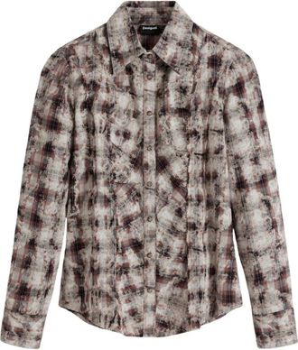 Desigual Femme, Blouses et Chemises, Brun, Taille: 44 FR Cam_Rush Shirt