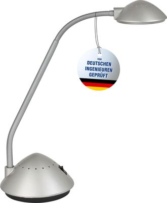 Maul Schreibtischlampe LED MAULarc | Kleine Schreibtischlampe mit Standfu&szlig; | Klassische Tischlampe f&uuml;r Schreibtisch, B&uuml;ro | Flexible LED Lampe mit 3000K wa