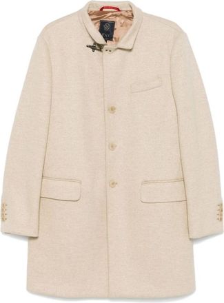 Fay Wollmischung Beige Mantel - - Coats - Herren - Beige - L
