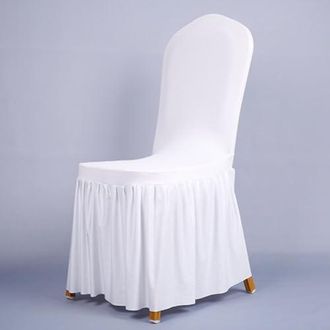 Generic Lot de 12 housses de chaise de banquet de style h&ocirc;tel avec jupe Oxford, tissu &eacute;lasthanne doux infroissable, extensible pour un ajustement rapide et s&ucirc;