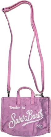 Saint Barth Femme, Sacs, Rose, Taille: ONE Size Phone Bag Pizzo Sangallo