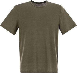 Majestic Filatures Homme, Tops, Vert, Taille: S T-shirt ras du cou en coton