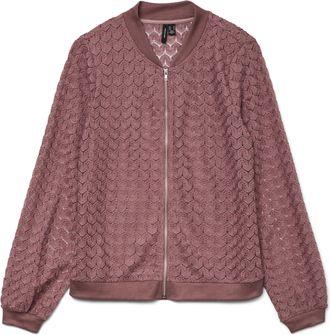 Vero Moda Damen Vmbecca Ls Bomber Lace Top JRS Noos, Rose Brown, x_s