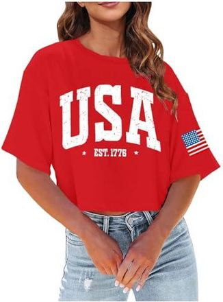 Generic Hauts courts d&eacute;contract&eacute;s pour femmes graphique 2025 coupe ample t-shirts courts mignons &agrave; manches courtes demi-chemises tendance mignons t-shirts ten