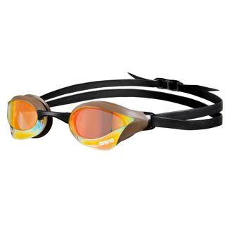 Arena Cobra Core Swipe Mirror Schwimmbrille f&uuml;r Damen und Herren, Gelb Kupfer/Choco