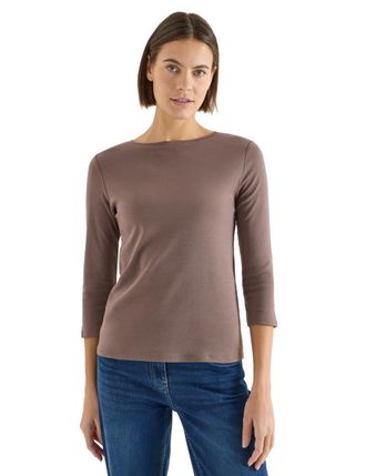 Cecil Basic Shirt in Unifarbe urban Taupe M