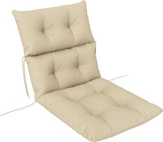 OUTSUNNY Sitzkissen, 115x56 cm Stuhlkissen mit Bindebänder, Rückenlehne, 10cm dick Polsterauflage, wasserabweisend Sitzpolster für Haus, Garten, Büro, Stühle, 