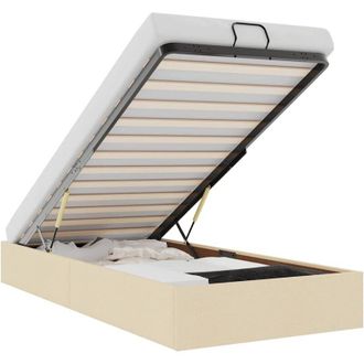 vidaXL Cadre de lit ottoman sans matelas crème 90x190 cm tissu vidaXL