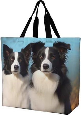 Generic Border Collie Sac Fourre-Tout Grand Tote Bag Imperm&eacute;able Sac A Main Femmes Pour Travail Voyage Plage