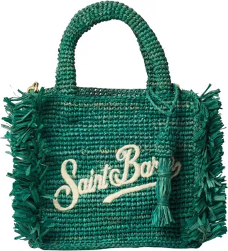 Saint Barth Femme, Sacs, Vert, Taille: ONE Size Mini Sac en Raphia