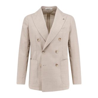 Tagliatore Homme, Vestes, Beige, Taille: 2XL Blazer crois&eacute; &agrave; chevrons