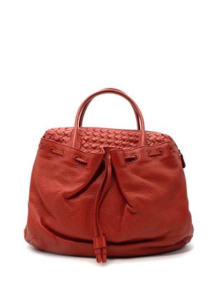 Bottega Veneta Red Leather Intrecciato Bag