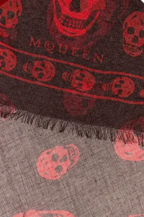 Alexander McQueen Red Exterior: Modal Silk Sciarpe E Foulard Scarfs
