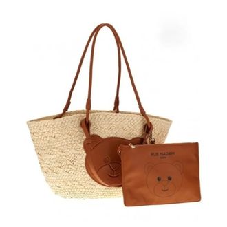 Rue Madam Femme, Sacs, Brun, Taille: ONE Size Capazo Palm Teddy