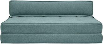 Miliboo Miliboo - Chauffeuse convertible 2 places en tissu vert de gris katy