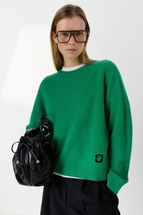 Gerard Darel Pull &agrave; col rond en laine - Emeraude